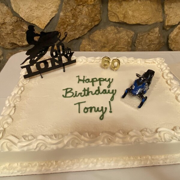 Snowmobile Birthday Cake Topper - Snow Truck Cake Topper - Snowmobile ...