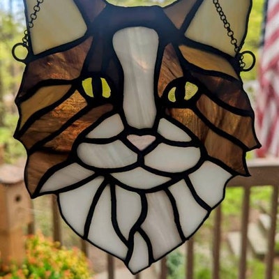 Modern Stained Glass Leaves Pattern, Plant Stained Glass Patterns ...