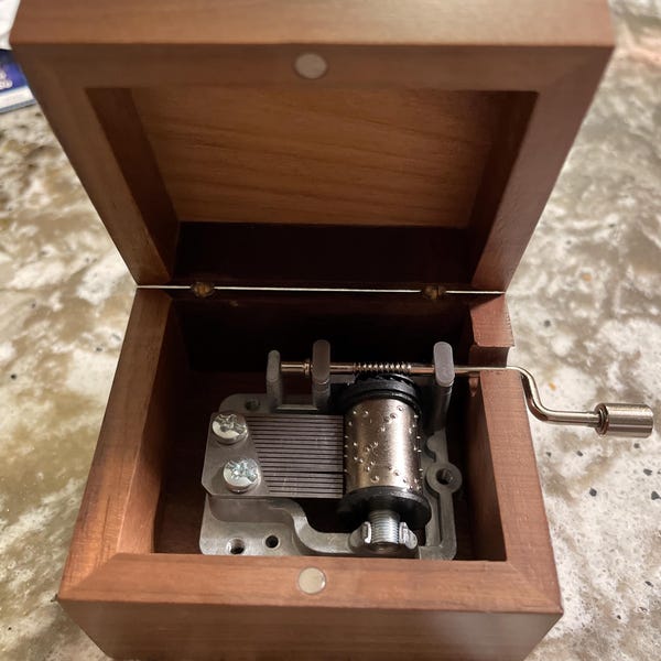 Personalized Music Box | Small Vintage Wooden Music Box | Walnut ...