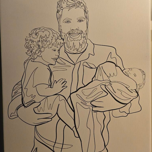 Custom Digital Line Drawing From Photo, Couple Portrait Gift, Line Art ...