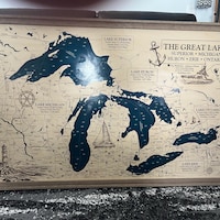 Muskrat Lake Map, Custom Wood Map, Custom Lake Art, 3D Wall Art ...