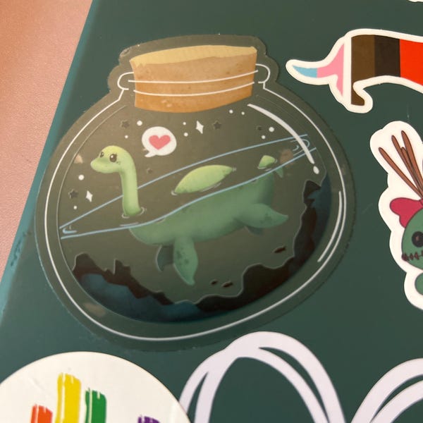 Confused Blob Fish in a Bottle - Clear Acrylic Waterproof Sticker - Etsy