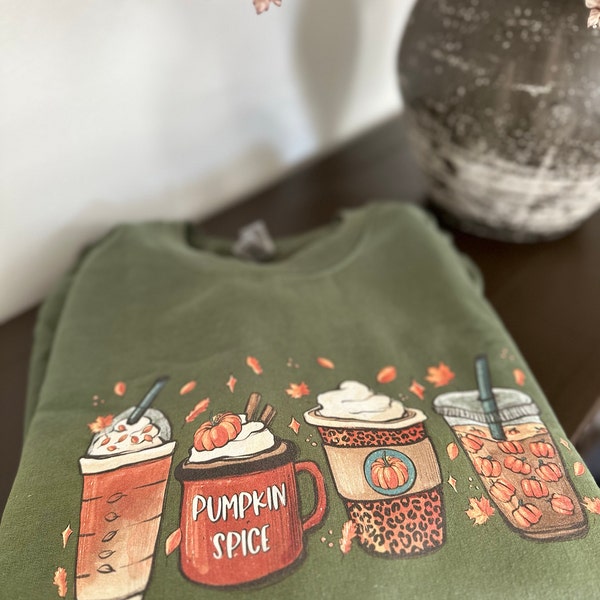 Fall Coffee Sweatshirt, Fall Sweater, Pumpkin Spice Sweatshirt, Cute ...