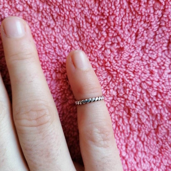 Sterling Silver Twisted Wire Ring, Simple Filigree Band - Etsy