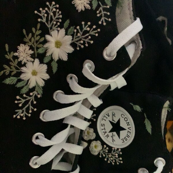 Unique Gifts/converse Embroidery/embroidered Design/gift for Her/for ...