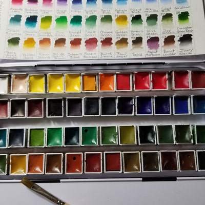 Watercolor Paint Set of 48 Half Pans From Renesans With Deluxe Expanded ...