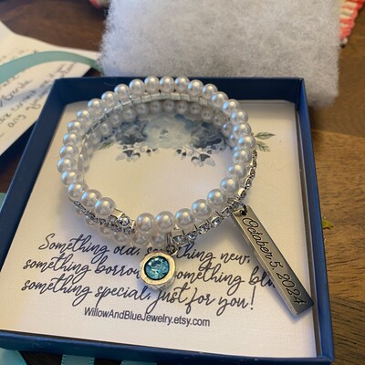 Engraved Bride Gift From Mom Friend, Something Blue for Bride ...
