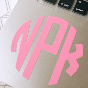 Monogram Decal for Laptop Lots of Colors and Styles - Etsy