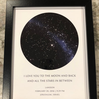 Customized Star Poster, Realistic Night Sky Map, Personalized Star Map ...