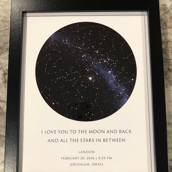 Customized Star Poster, Realistic Night Sky Map, Personalized Star Map ...