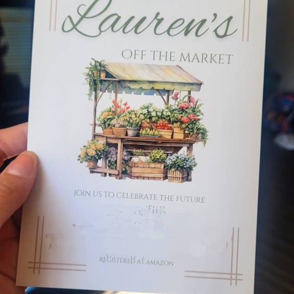 Off the Market Bridal Shower Invite and Template, Farmer’s Market ...