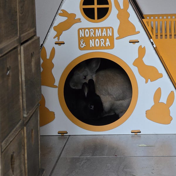 Bungalow Rabbit House,indoor Rabbit Castle, Rabbit Furniture, Extra ...