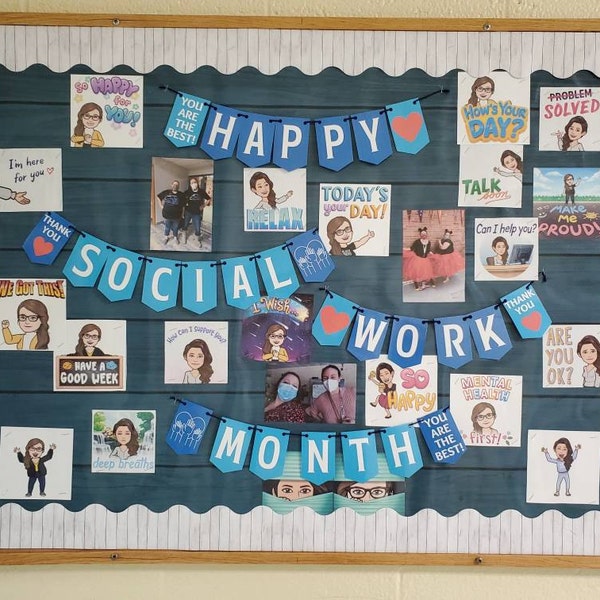 Social Work Month Printable Banner, Happy Social Work Month Sign ...