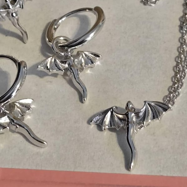 Tiny Dragon Pendant Necklace in Sterling Silver, Silver or Gold or Rose ...