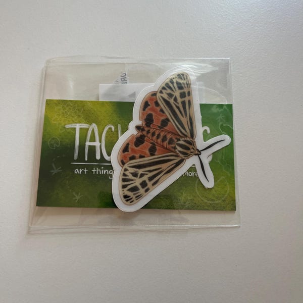 Tiger Moth Clear Vinyl Sticker | 3 X 1.94 Inches | Transparent, Durable ...