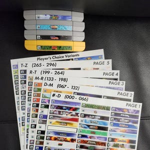 N64 "half Width" End Labels - Entire US Library + Variants + Player's ...