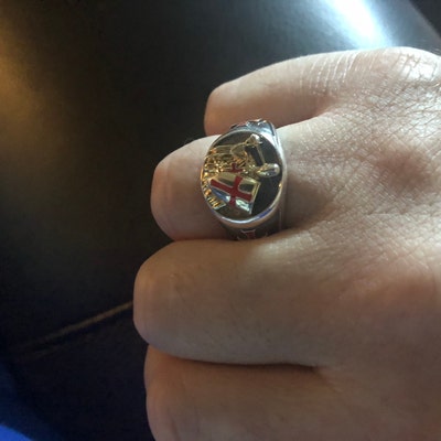 Knights Templar Ring Signet Ring Crusader Jewelry Gift in Hoc Signo ...