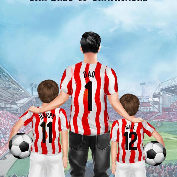 Custom Football Dad Print, Personalised Football Print, Dad Gift From ...