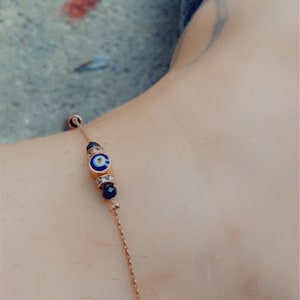 Bracelet CZ Red String Evil Eye Black Macrame Evil Eye | Etsy