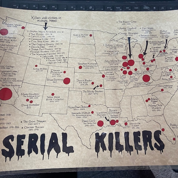 American Serial Killers Map - Etsy