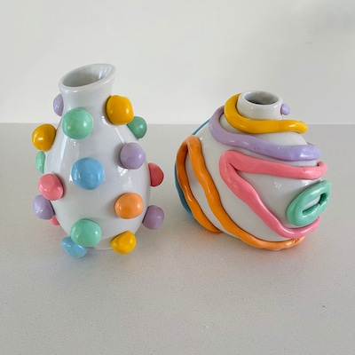 DIY Clay Decorated Bud Vase Kit/ Make Your Own COLOR Bud Vase/ Crafting ...