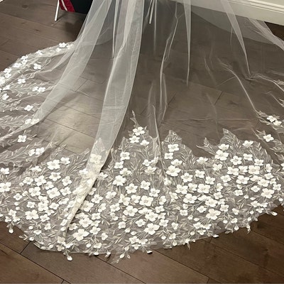 Classic Floral Veil Secret Garden Flower Wedding Veil - Etsy