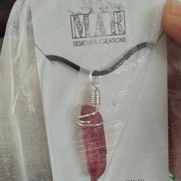 Quartz Crystal Necklace Maroon Deep Red - Etsy