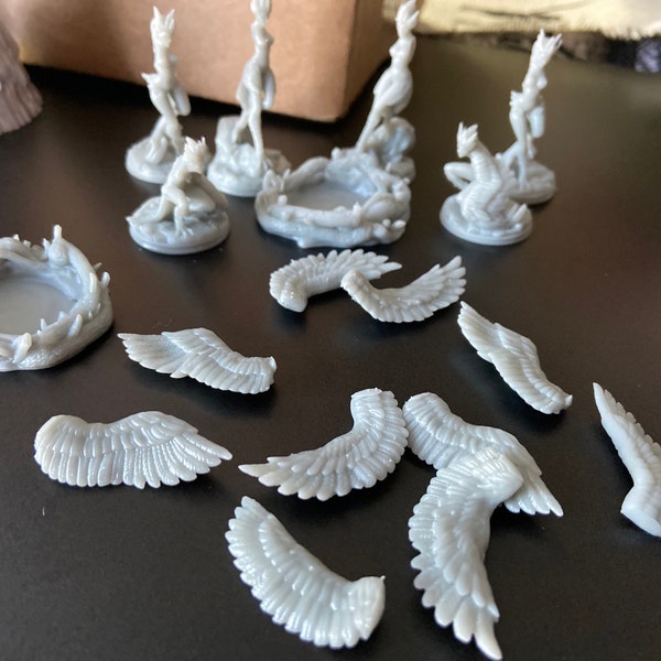 Lot of 3 Harpies Harpy Bird Monsters Mini Miniature Figure 3D Printed ...