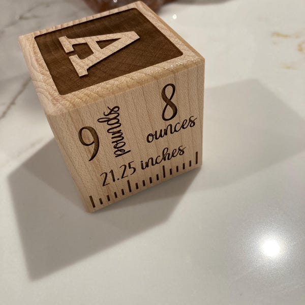Personalized Baby Block, Baby Stat Block, New Baby Gift, Birth Block ...