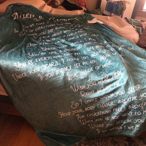 Custom Text Blanket, Personalized Blanket for Adults, Custom Fleece ...