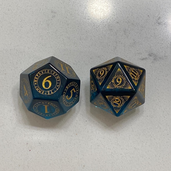 Full Dnd Dice Set Satin Finish Dice Rainbow Matt Glass Dnd Gift D20 ...