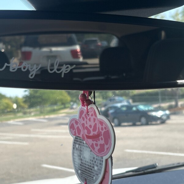 Cowboy up Rear View Mirror Decal - Rear View Mirror Sticker ...