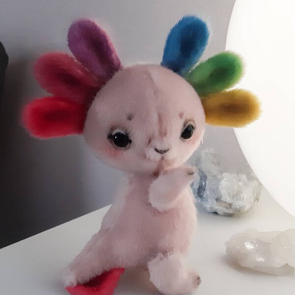 Axolotl Sewing KIT Printed Pattern, Stuffed Toy Axolotl , Dragon Like ...