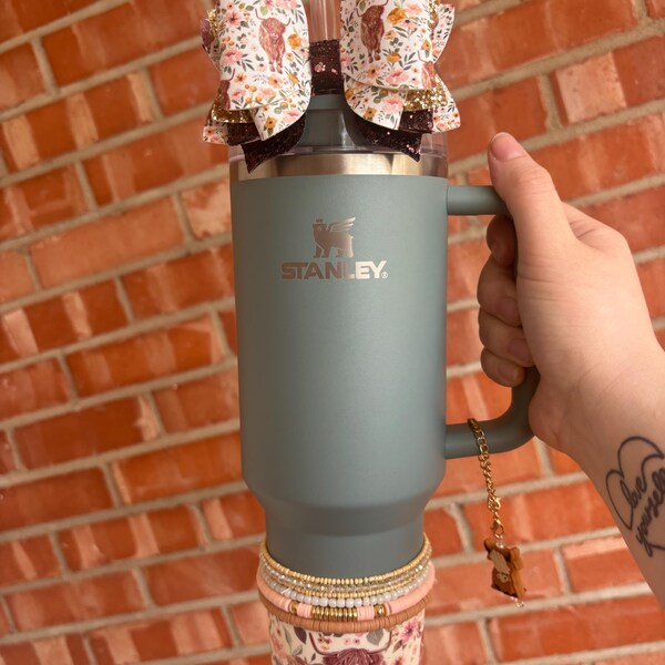 Pink Cow Straw Topper, Straw Topper for Stanley Cup, Bow Straw Topper ...