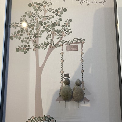 Personalised Wedding Swing Pebble Picture Pebble Art Wedding Framed ...