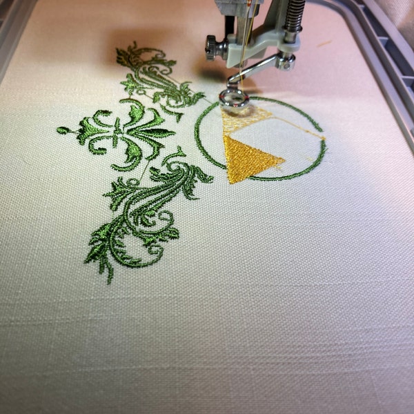 Zelda Machine Embroidery Design - Embellished Triforce 5x4 - Etsy