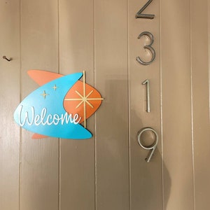 Mid-century Modern Welcome Sign Atomic Boomerang Mid Century ...