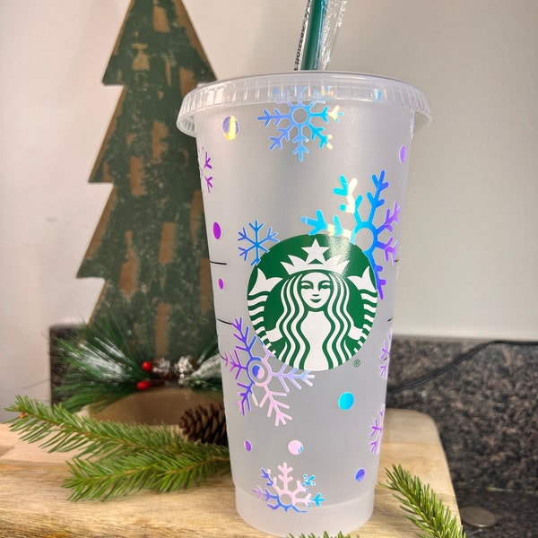 24oz Venti Cold Cup Starbucks Snowflake Svg, Starbuck Full Wrap Svg ...