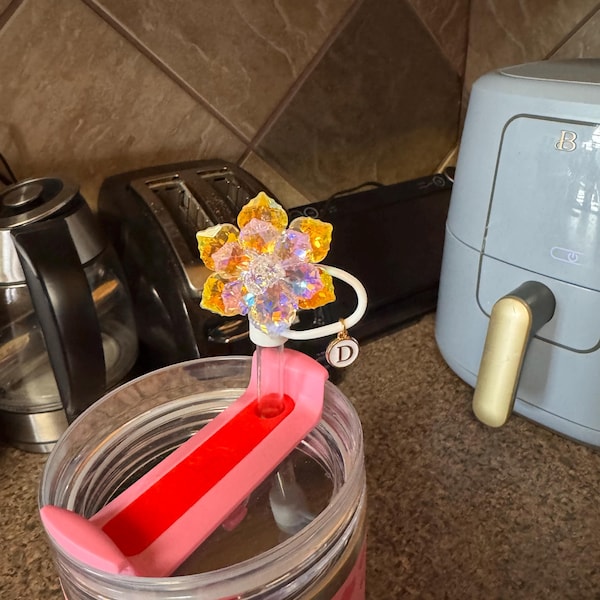 Twinkle Pink Straw Topper Bow,sparkling Pink Bow for Tumbler Straw,cute ...