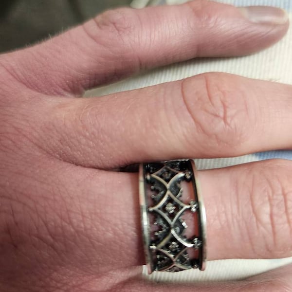 Sterling Silver Gothic Ring, Uniquely Designed Wedding Ring, Cathedral ...