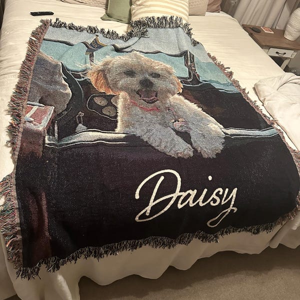 CUSTOM Photo Blanket personalized Photo Woven Cotton Throw custom ...