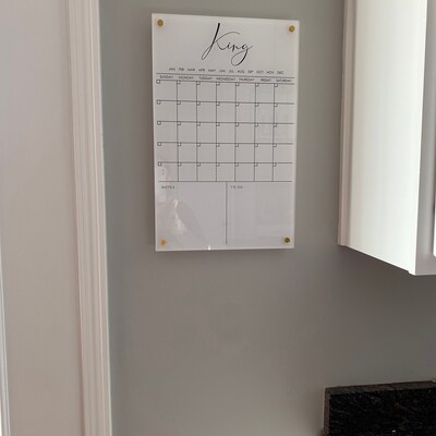 Personalized White Acrylic Calendar for Wall Ll Dry Erase Board Weekly ...