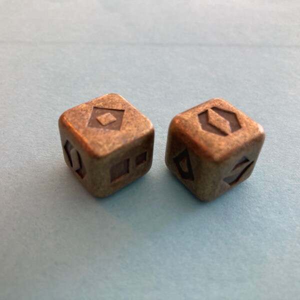 Gold Sabacc Dice Solid Metal Pair of Metal Dice Star Wars Inspired ...