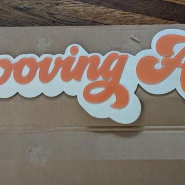 Custom Nursery Name Sign Groovy Wall Art Custom Acrylic & Wood Sign ...