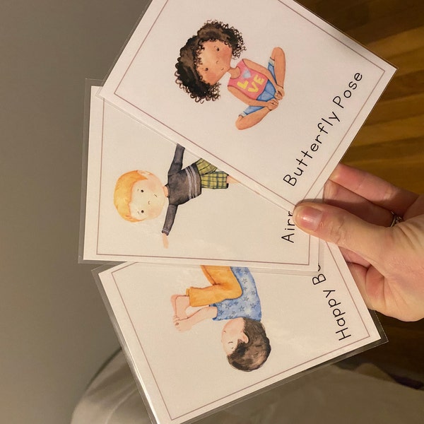 Kids Yoga Cards, Yoga Flashcards, Calm Down Activity, Kids Movement ...