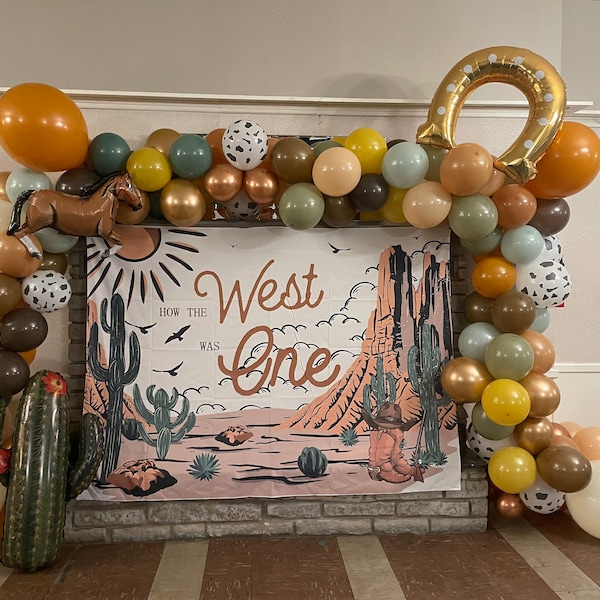 Wild West First Rodeo Birthday Party Decor for Boy Cowboy Balloon ...