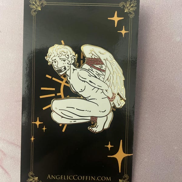 Blind Angel of Justice, Gothic Enamel Pin, Alt Pin, Occult, Gold Finish ...