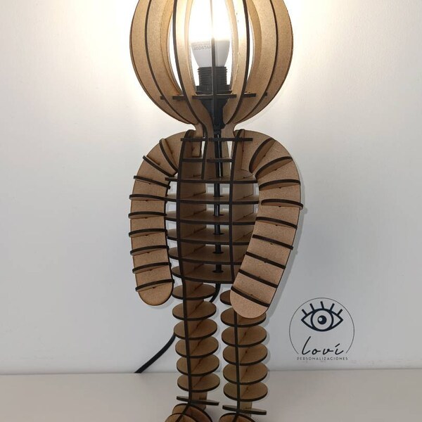 Standing Figure Table Lamp Shade, DXF SVG Laser Cut Files, 4mm or 3mm ...