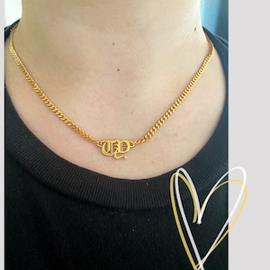 Dangling Letters Name necklace clear stones Sterling Silver | Etsy