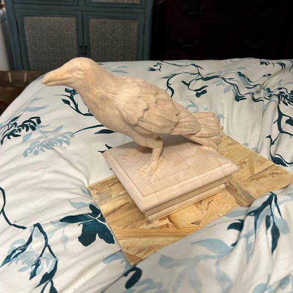 Raven Wooden Finial for Staircase Newel Post #1, Crow Finial Bed Post ...